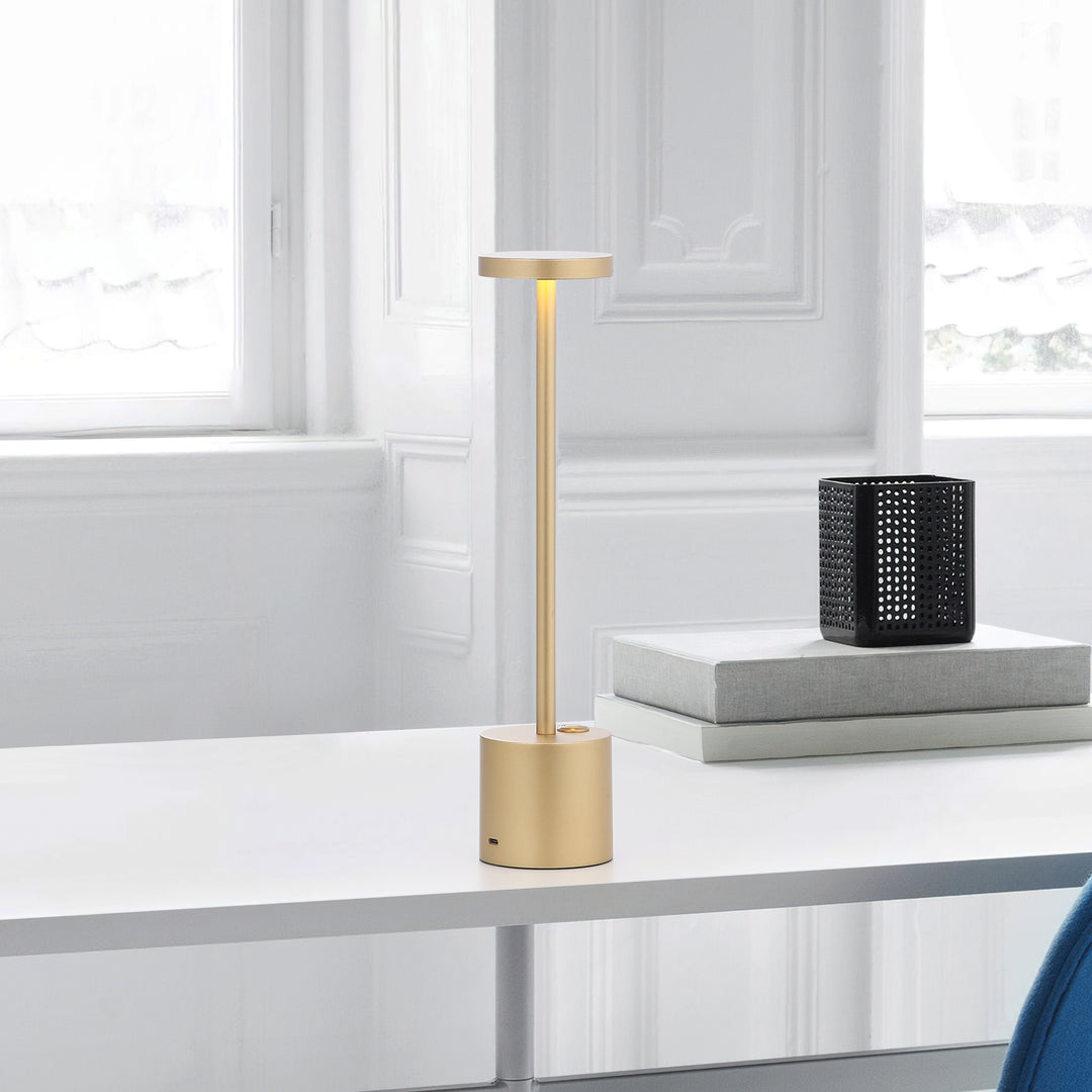 Bologna LED Trådløs Bordlampe Messing – OutletLamper.dk