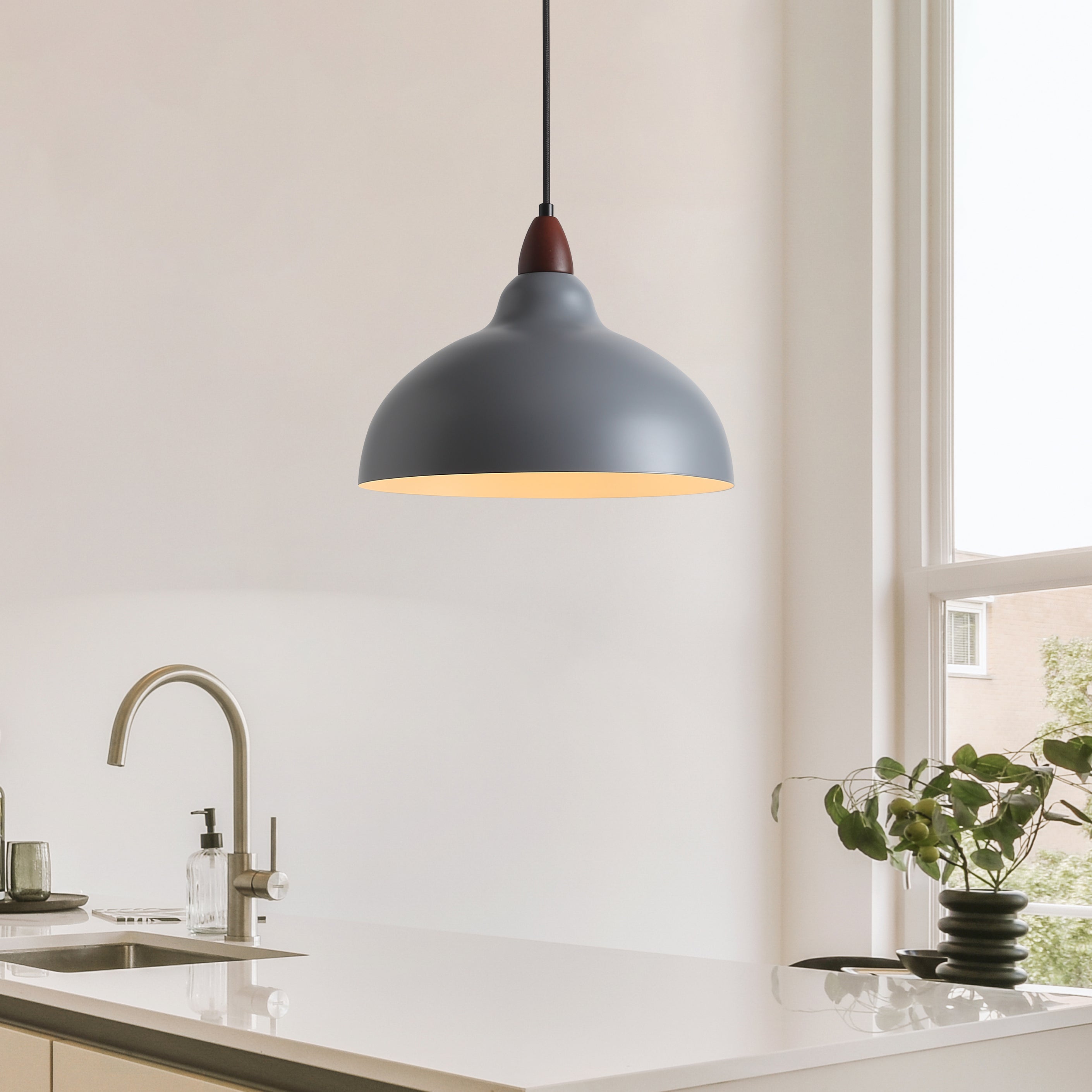 Oak Pendel Ø35 Grå – OutletLamper.dk