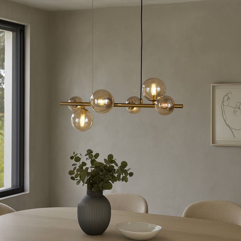 Valencia Langbordspendel 63cm Messing/Amber – OutletLamper.dk